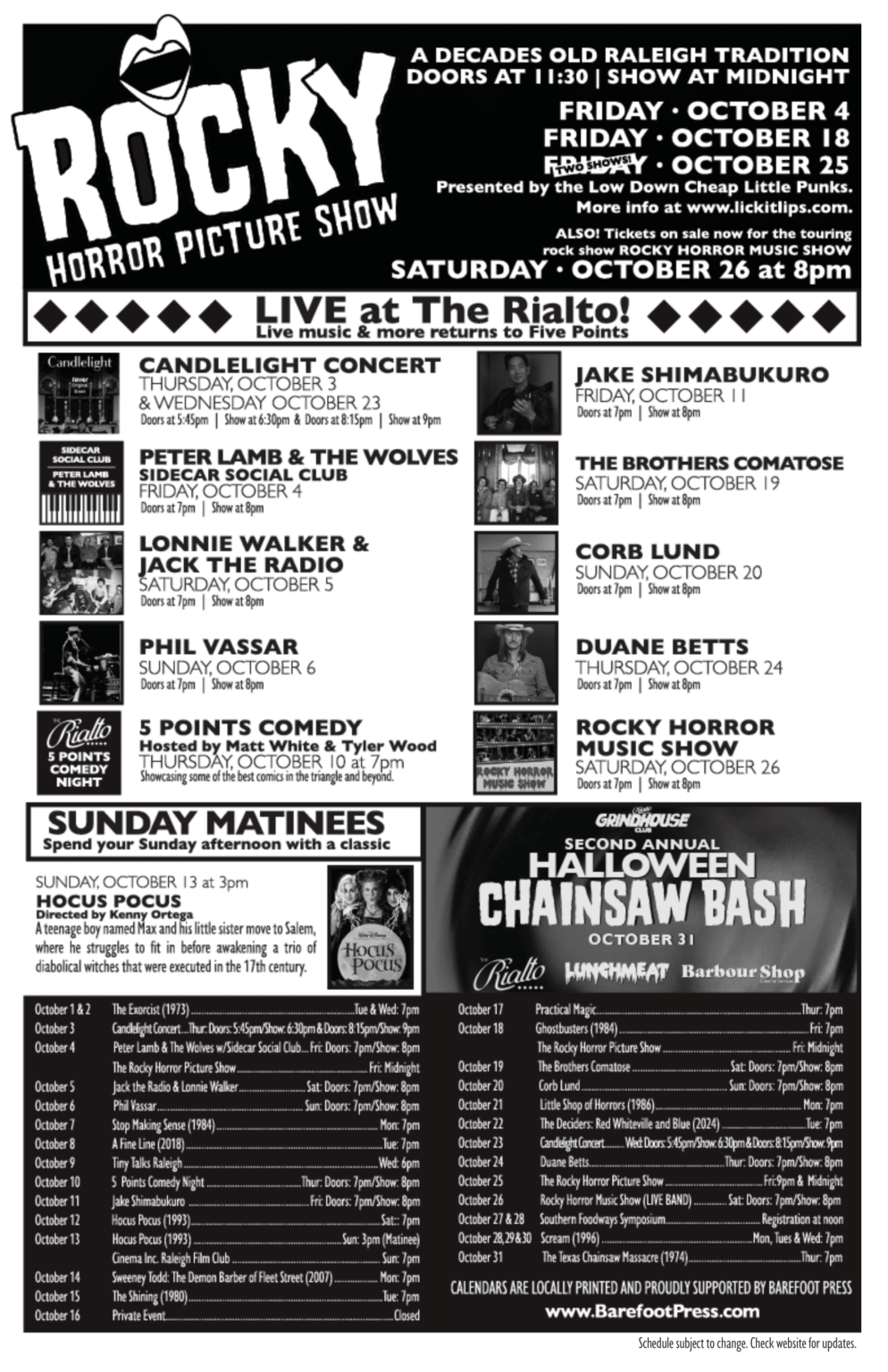 The Rialto's Calendar of Events - The Rialto Theatre