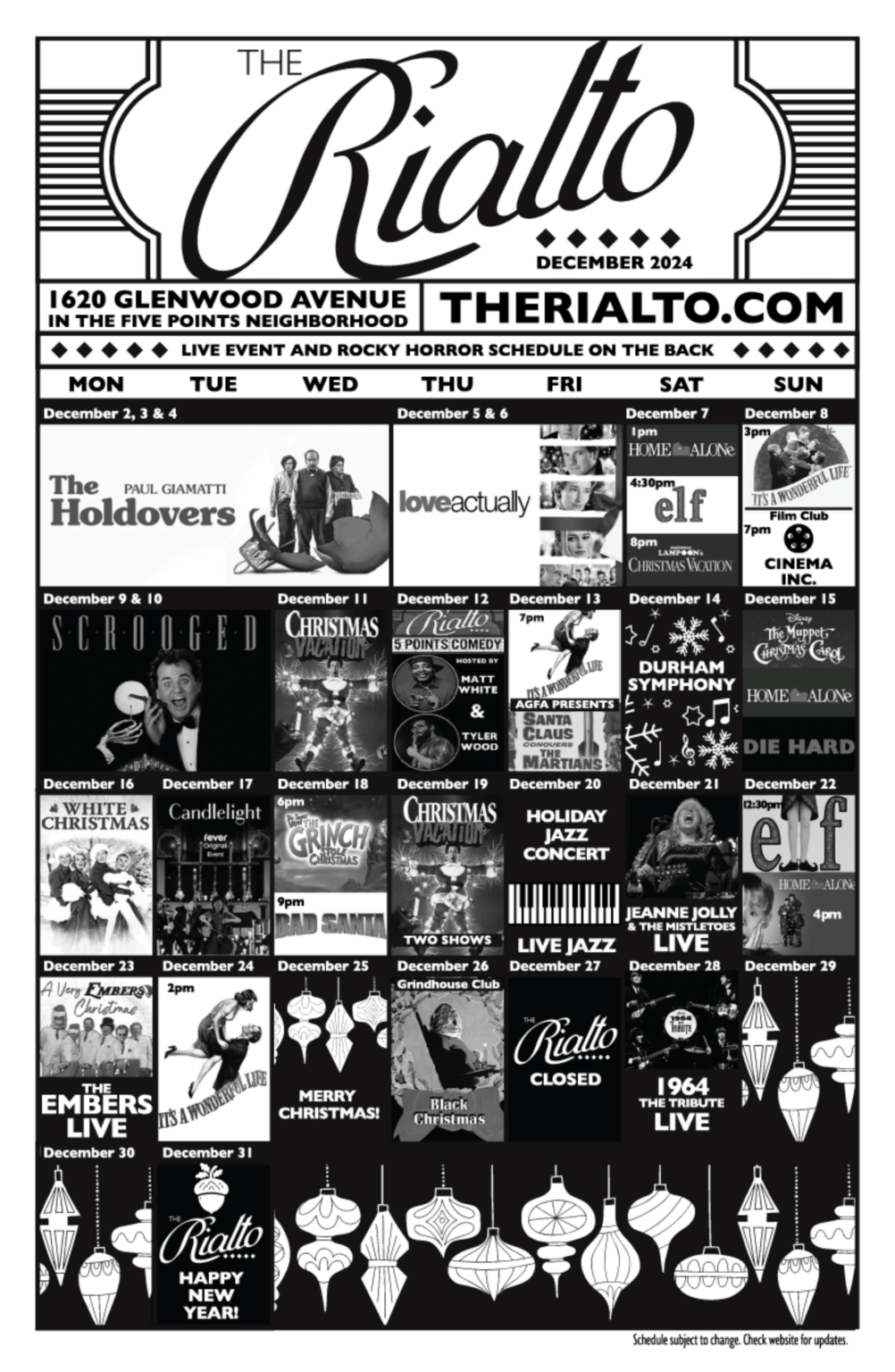 The Rialto's Calendar of Events - The Rialto Theatre