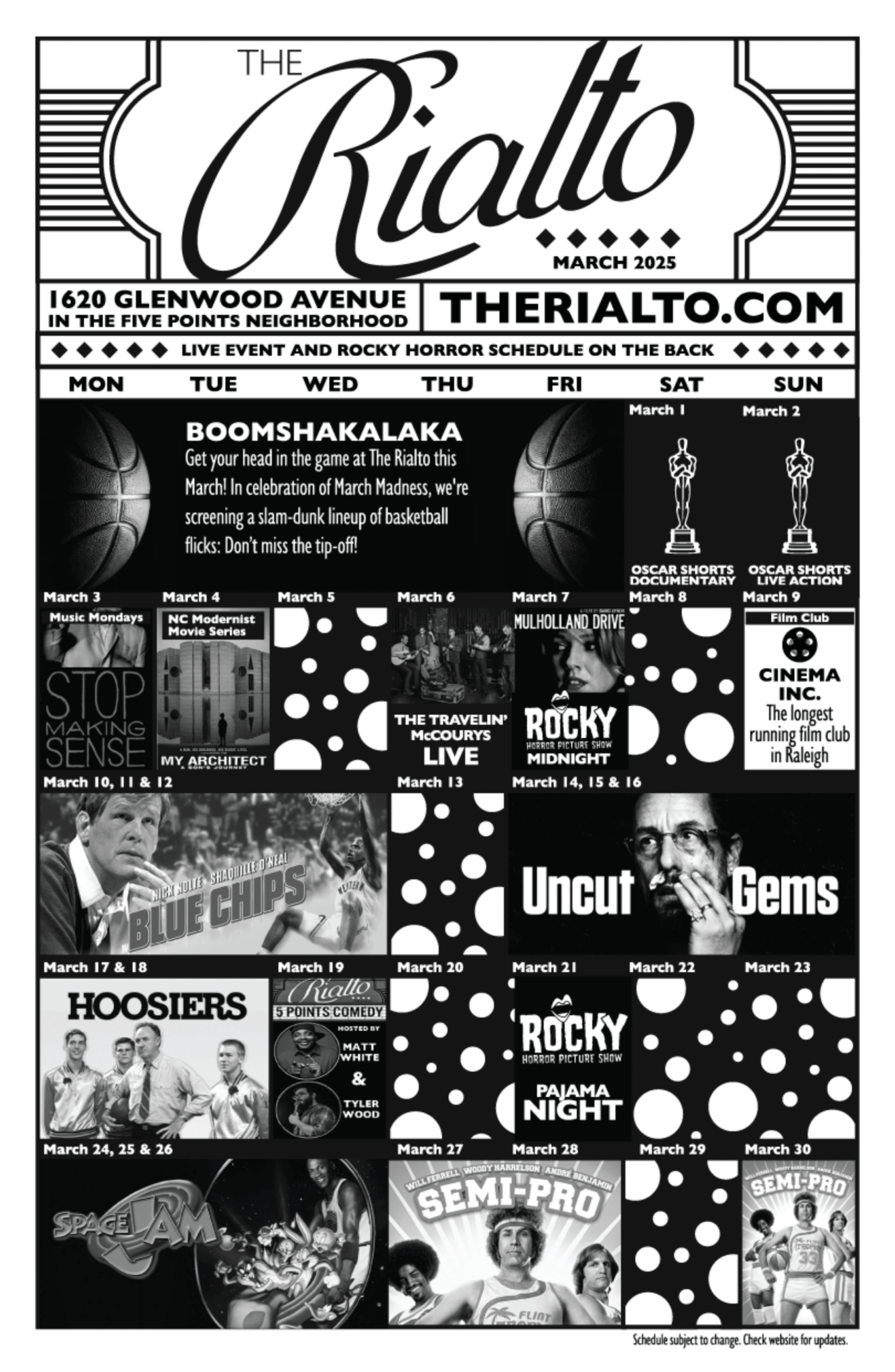 The Rialto's Calendar of Events - The Rialto Theatre
