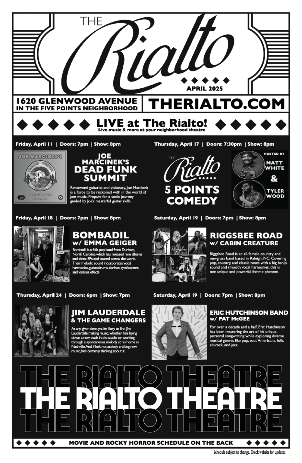 The Rialto's Calendar of Events - The Rialto Theatre