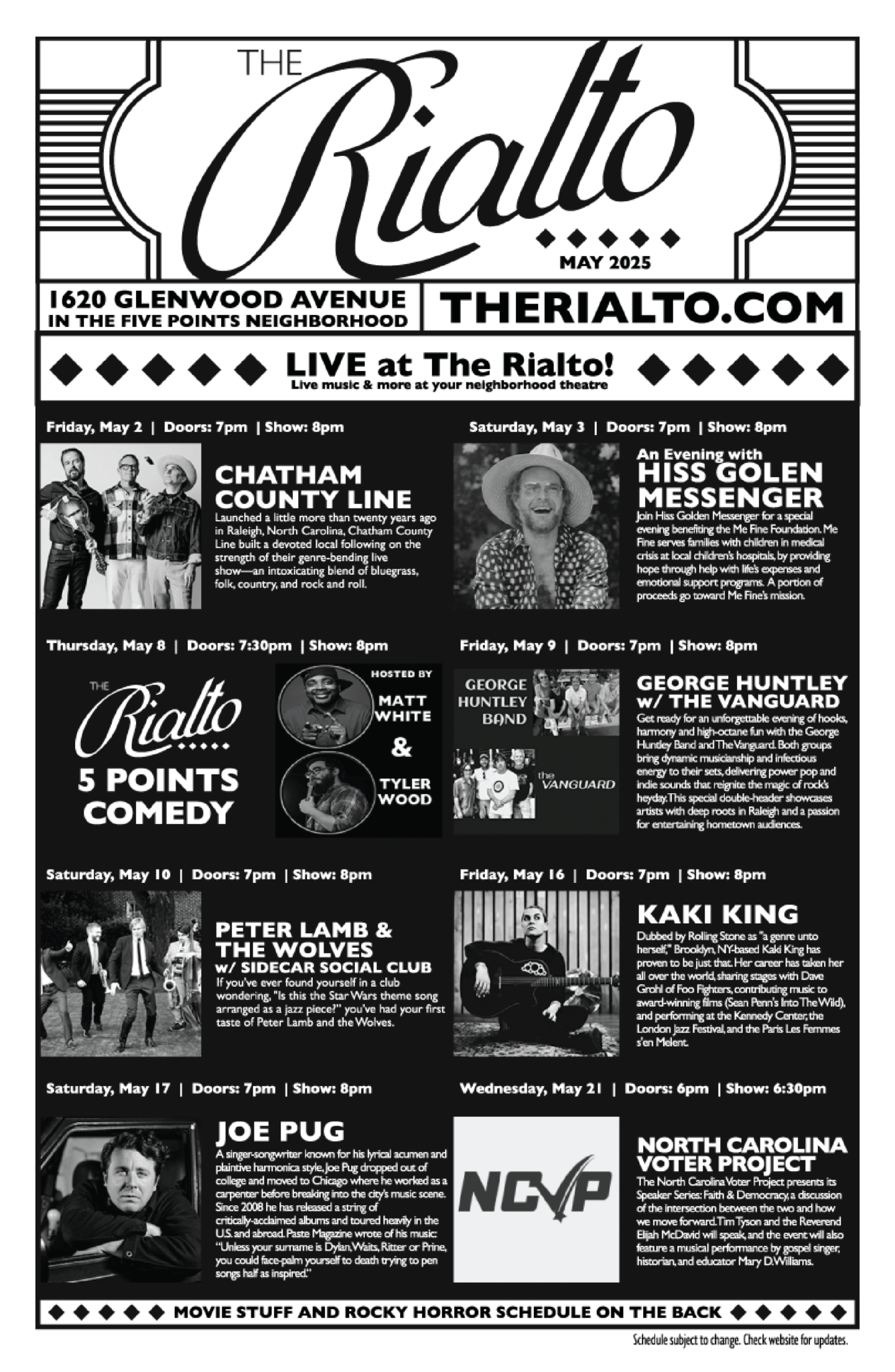 The Rialto's Calendar of Events - The Rialto Theatre